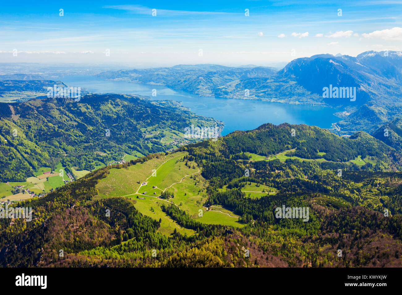 View to lake attersee in salzkammergut hi-res stock photography and ...