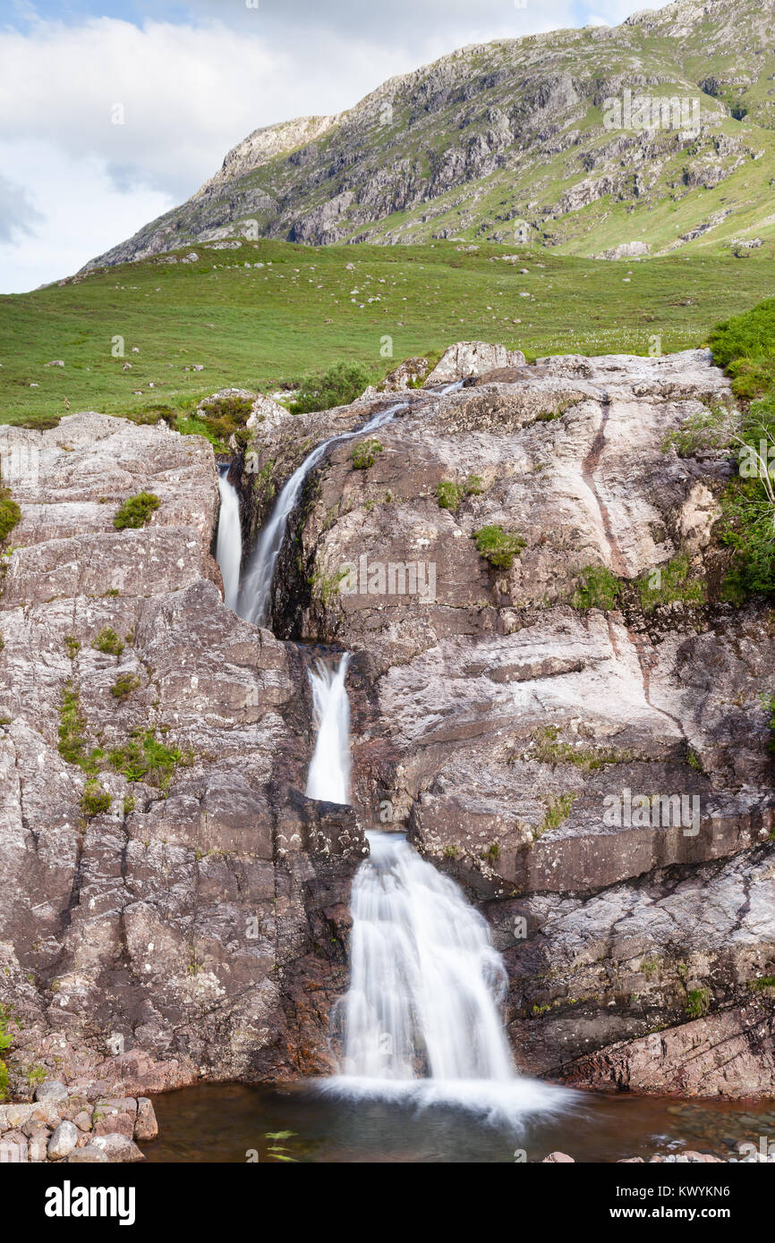 Glencoe Waterfall. A waterfall in Glencoe in the Scottish highlands ...