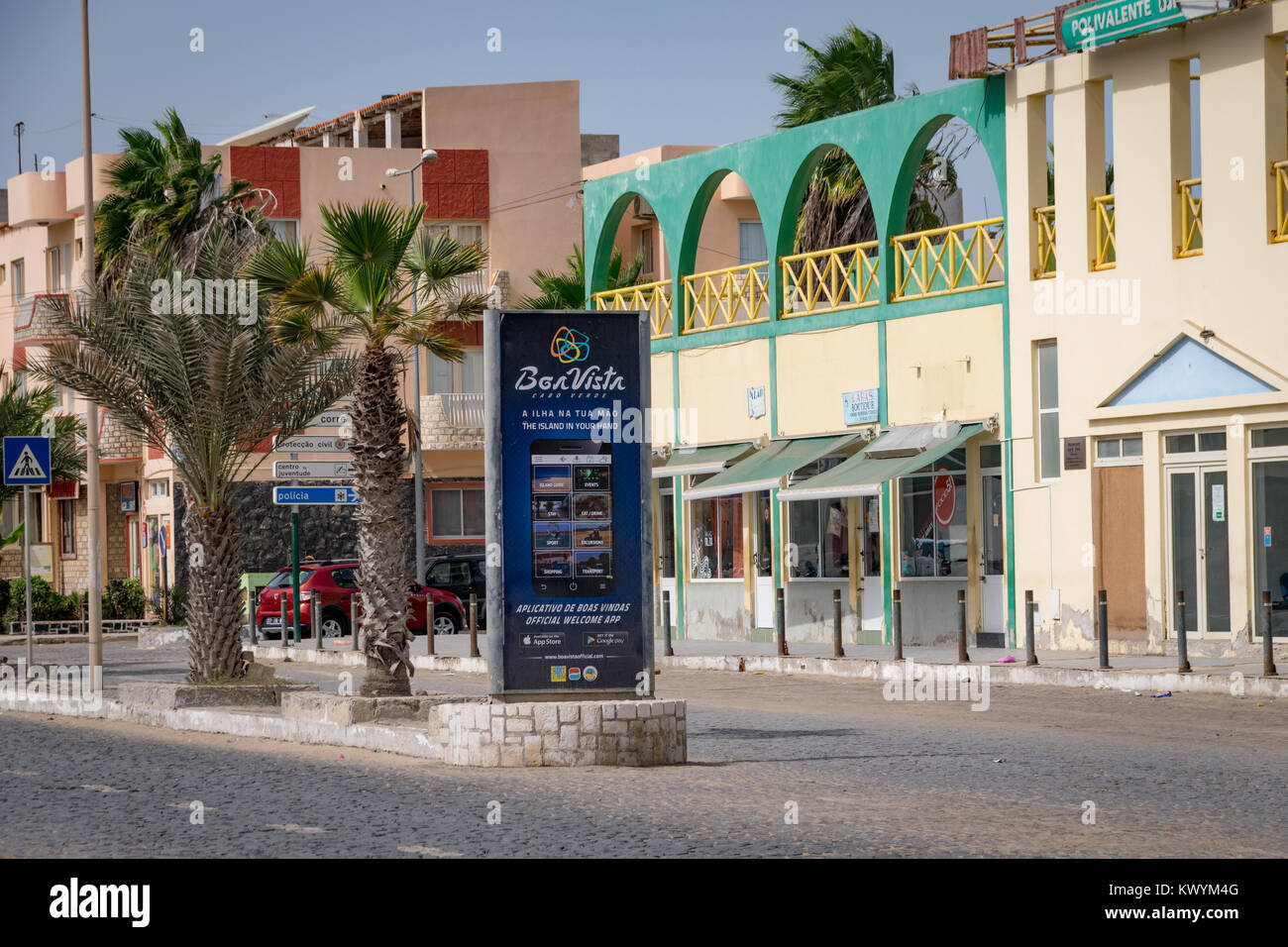Sal Rei, Boa Vista Island, Cape Verde - Advertising sign board on the ...