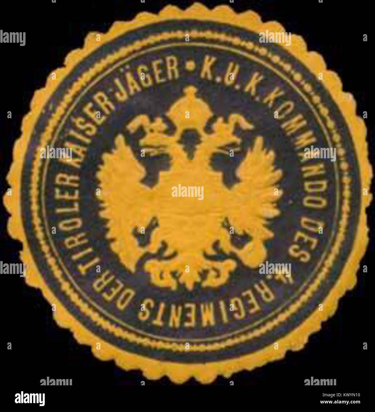 The seal of the K.u.K. Command of the 4th Regiment of the Tyrolean ...