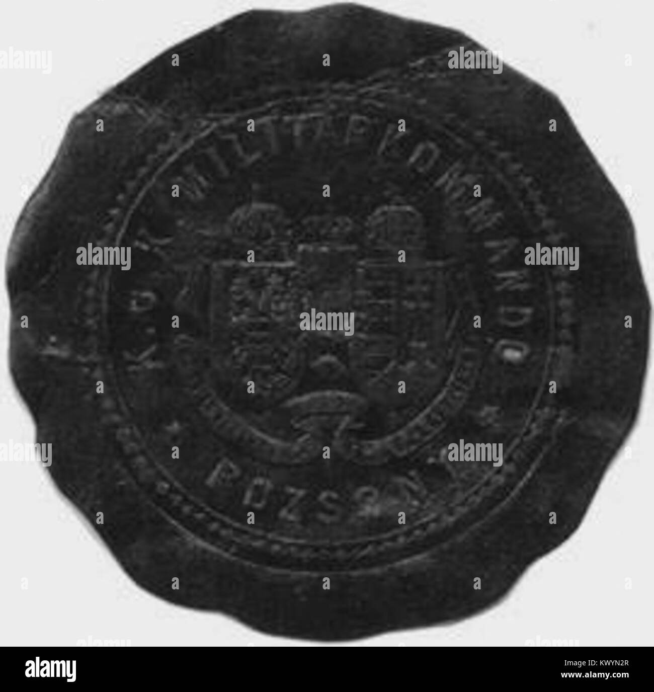 Seal of the Austro-Hungarian Military Command in Pozsony, representing ...