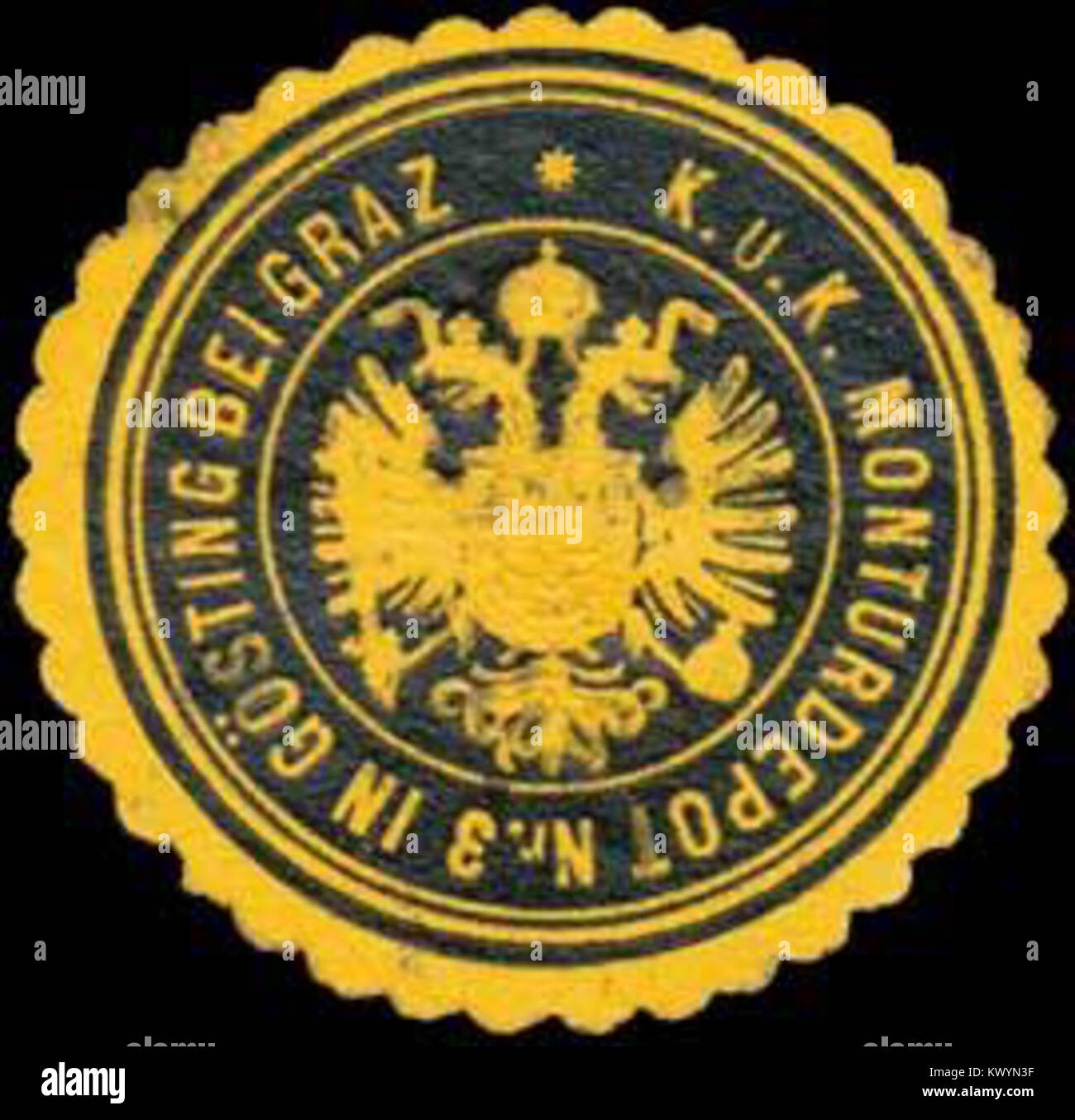 This seal from the K.u.K. Monturdepot (Austrian Imperial and Royal ...