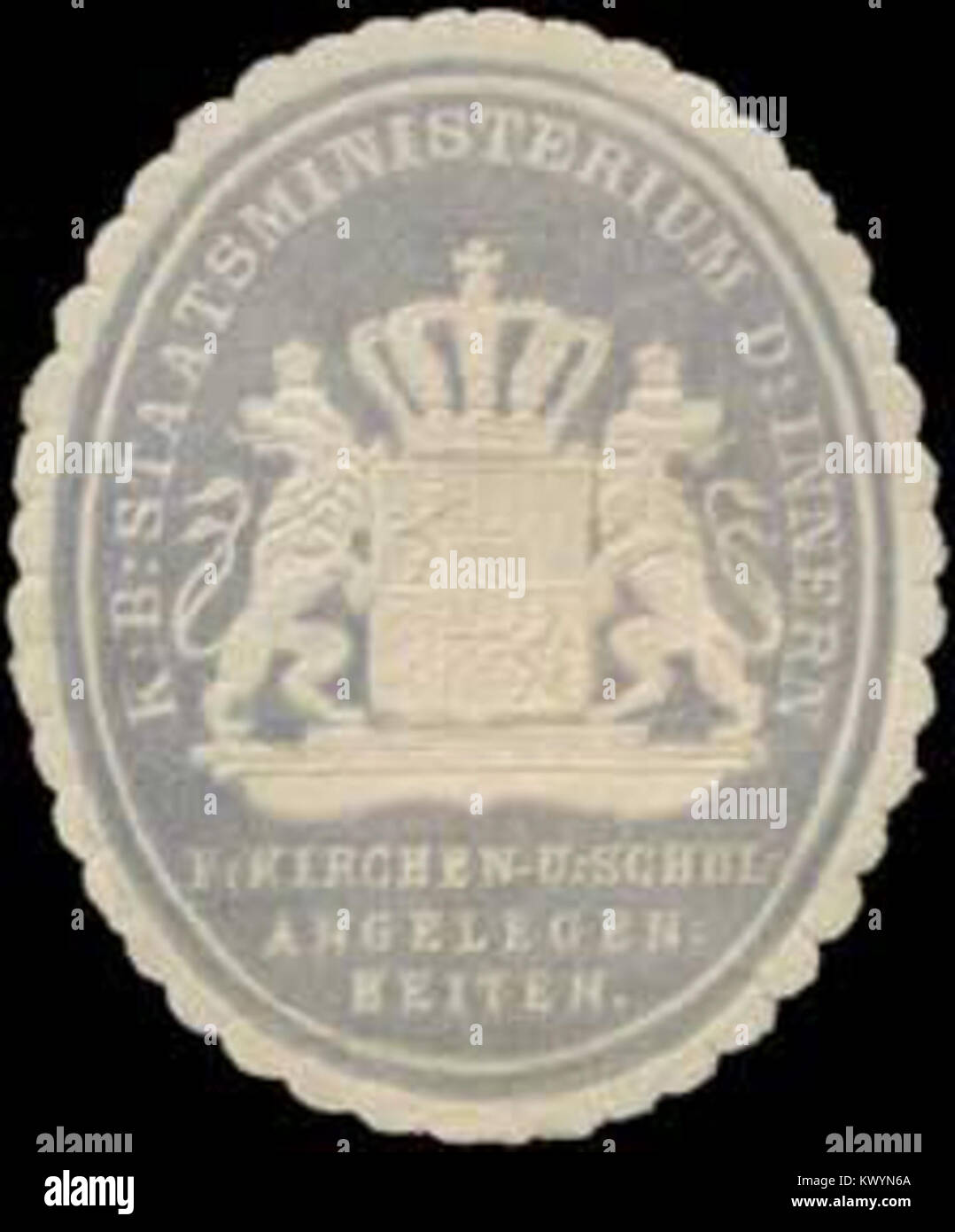 A paper sealing label issued by the Royal Bavarian Ministry of the ...