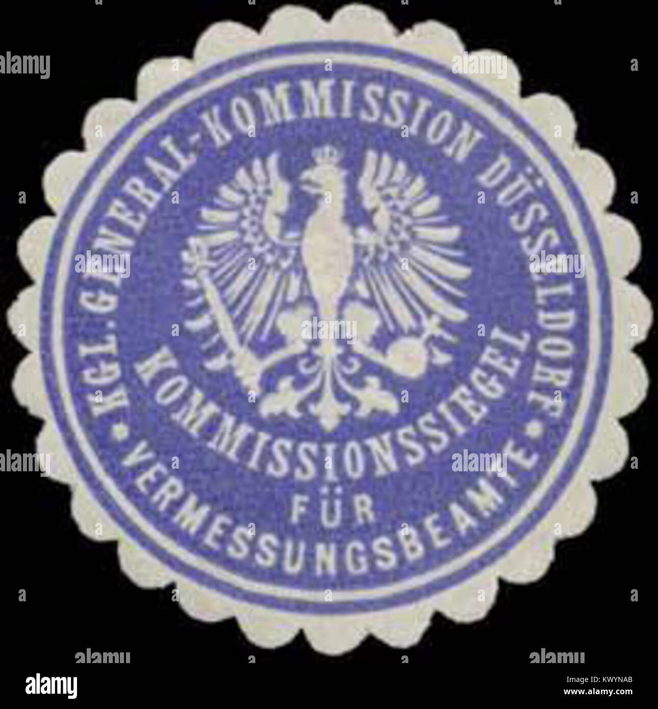 This is a seal mark used by the General Commission in Düsseldorf for ...