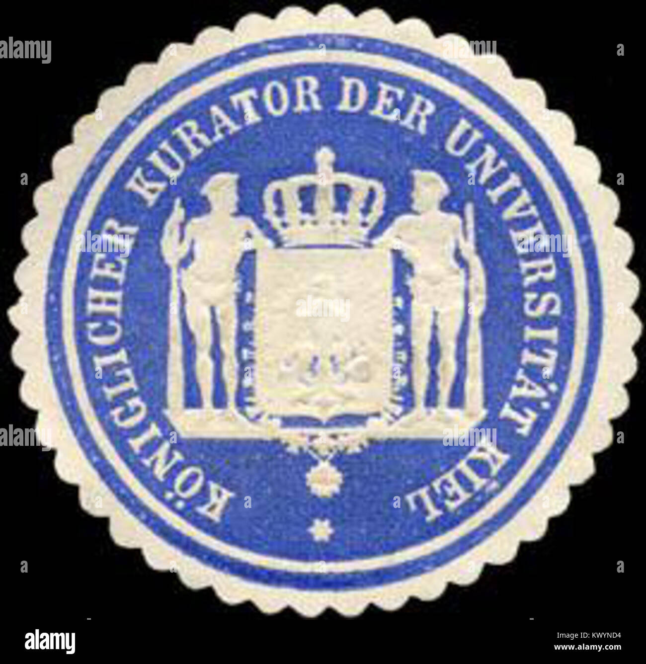 A stamp from the University of Kiel, representing the position of ...