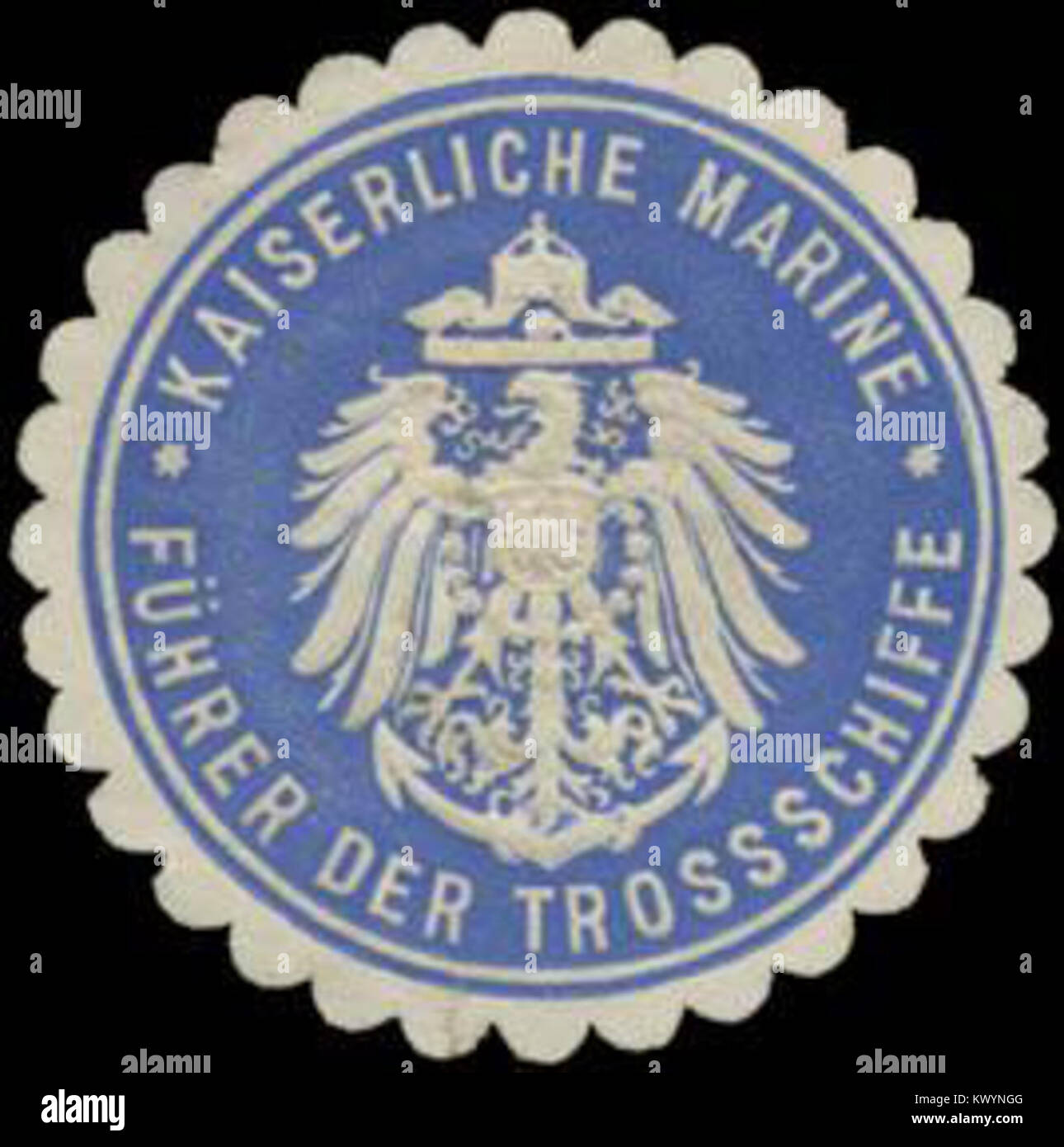 The document describes a marine seal or emblem used by a German naval ...