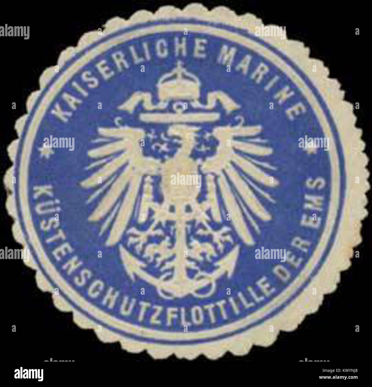"Embossed naval seal of the Imperial German Navy’s Coastal Defense ...