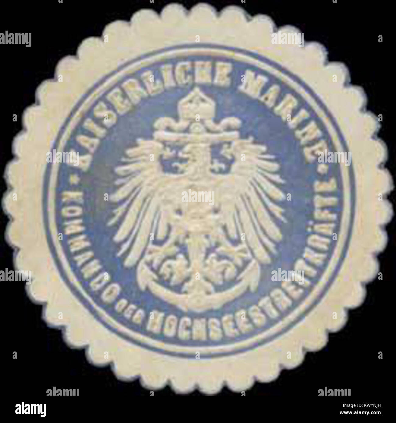 An official seal from the Imperial German Navy High Seas Fleet Command ...