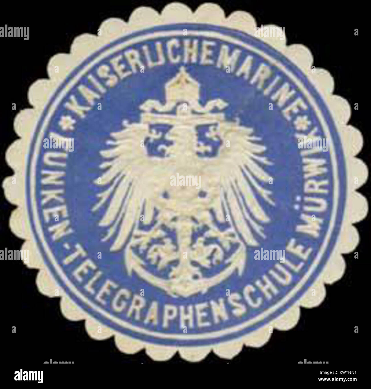 This seal represents the Royal Prussian Navy Telegraph School in Mürwik ...