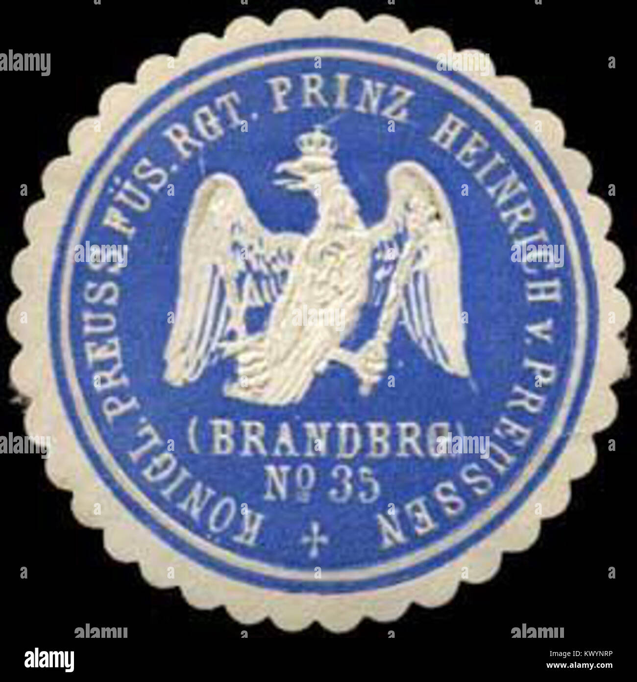 A historical seal mark from the K. Pr. Fusilier Regiment Prinz Heinrich ...