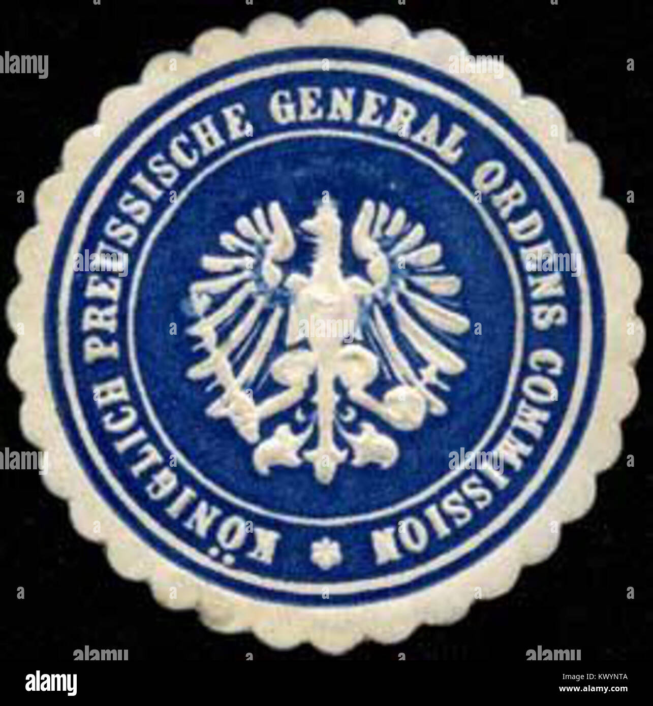 Seal mark of the General Orders Commission of the Kingdom of Prussia ...