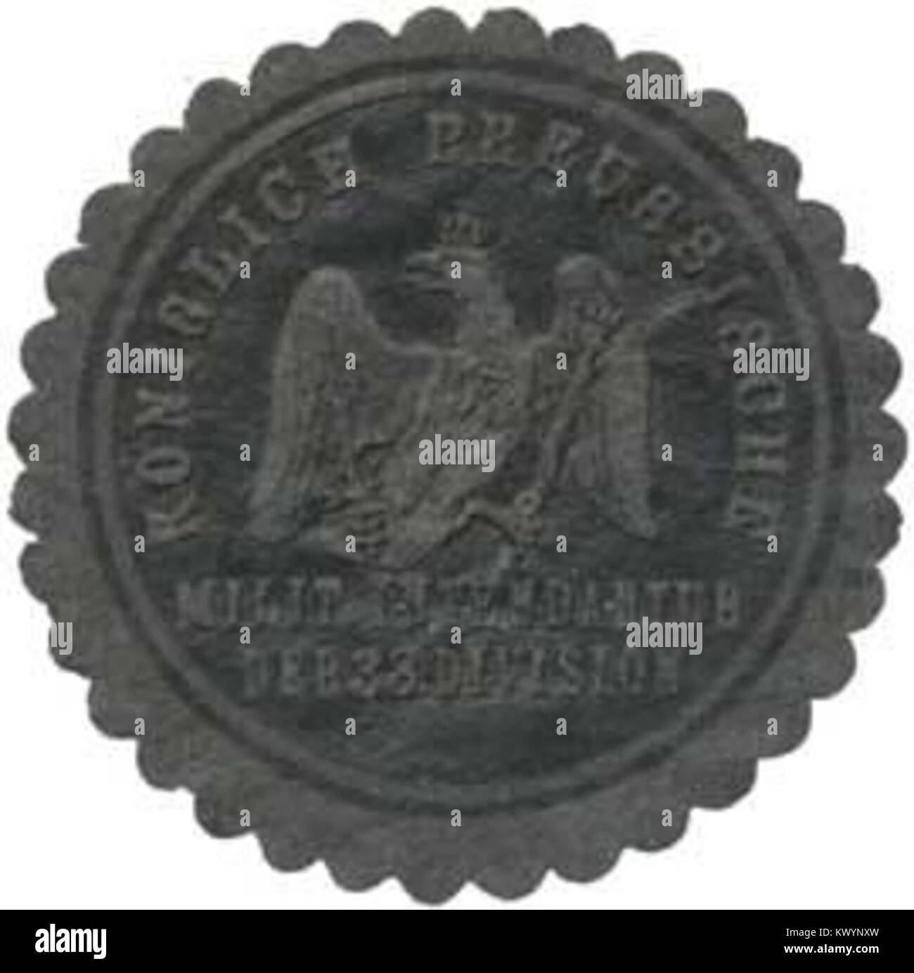 A seal from the Prussian 38th Division military administration, Germany ...