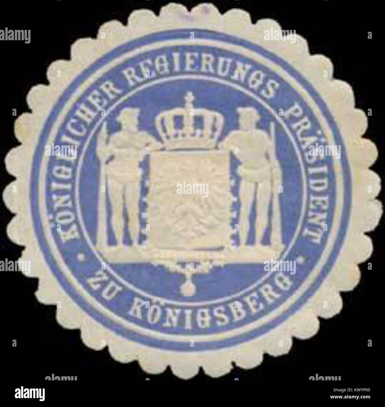 The image displays a Siegelmarke (official seal) used by the Government ...