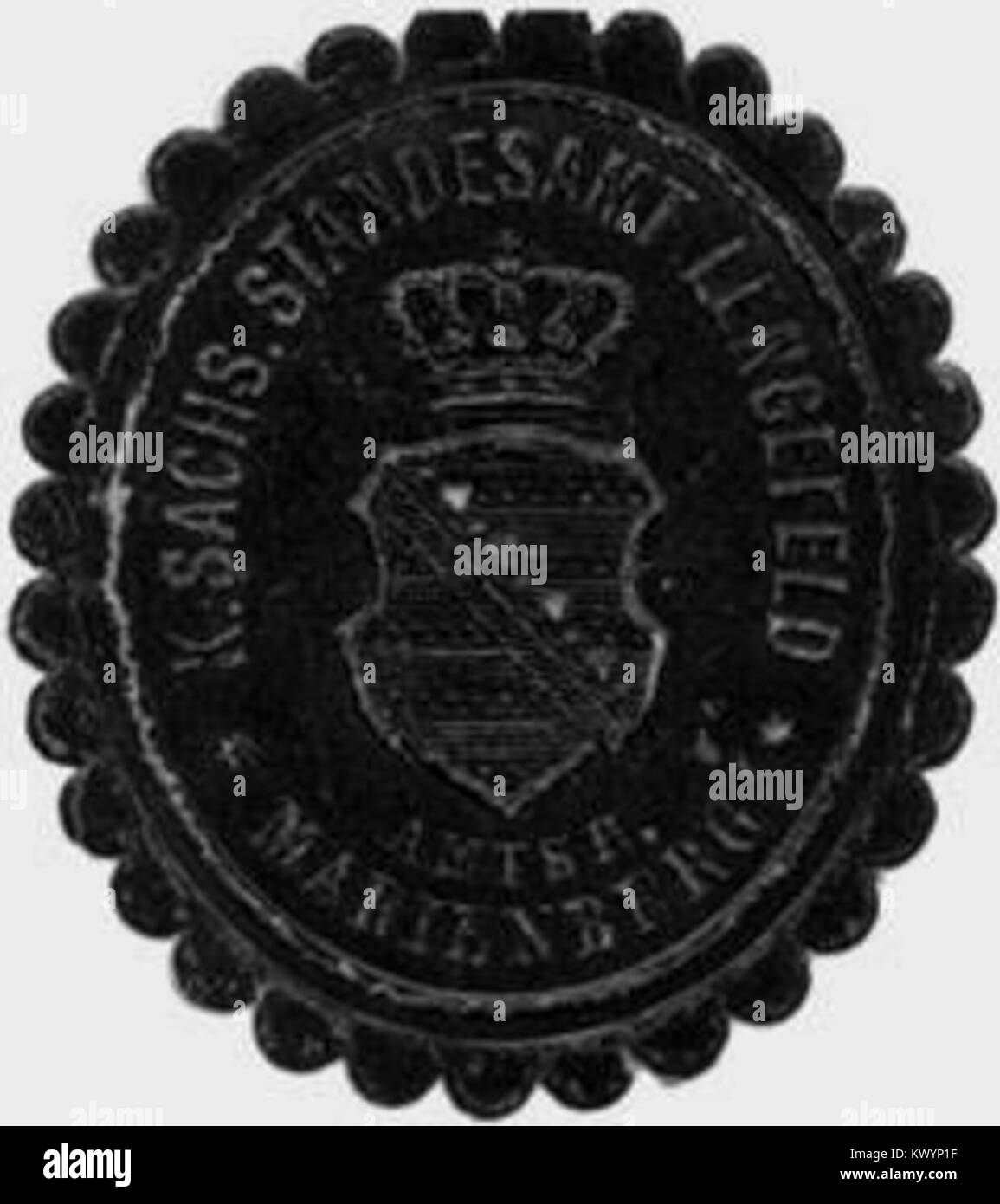 This image features a seal from the Sächsische Standesamt (Saxon Civil ...