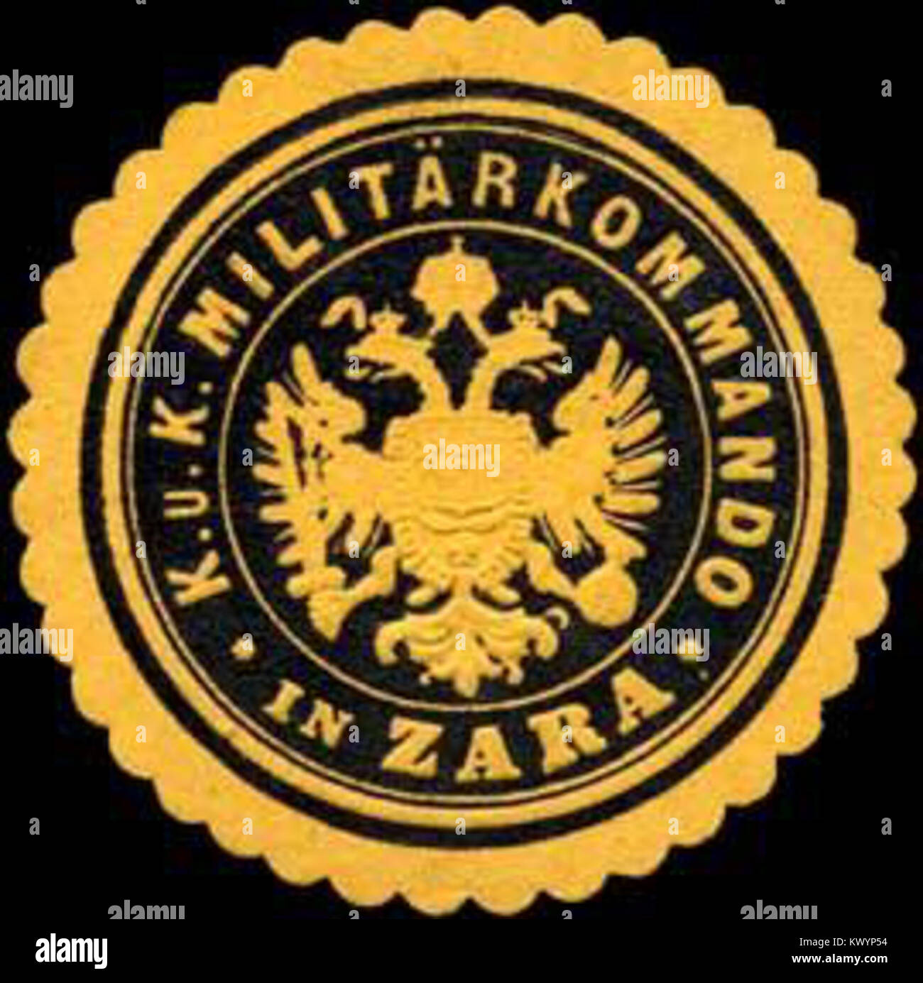 Seal of the Imperial and Royal Military Command in Zara, representing ...