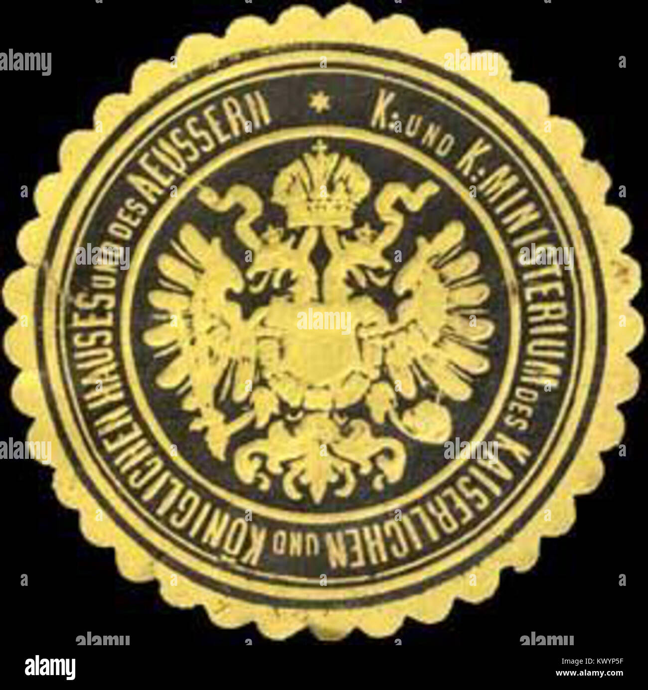 This image displays a seal from the Austrian and Imperial Ministry of ...