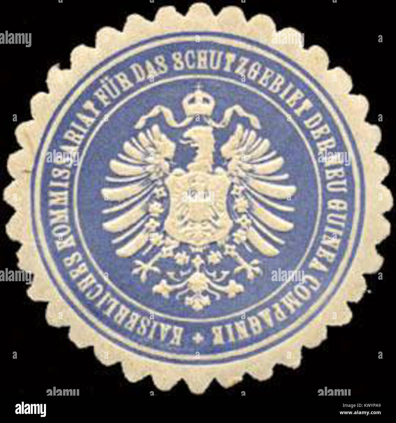 This seal represents the Imperial Commission for the Protectorate of ...