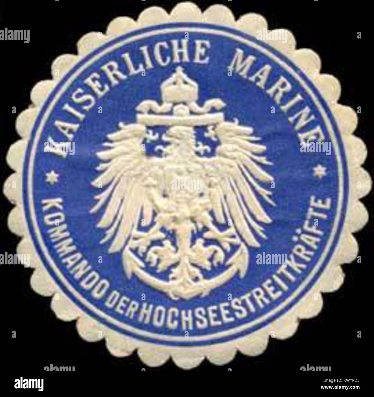 The seal of the Imperial Navy Command of the High Seas Fleet represents ...