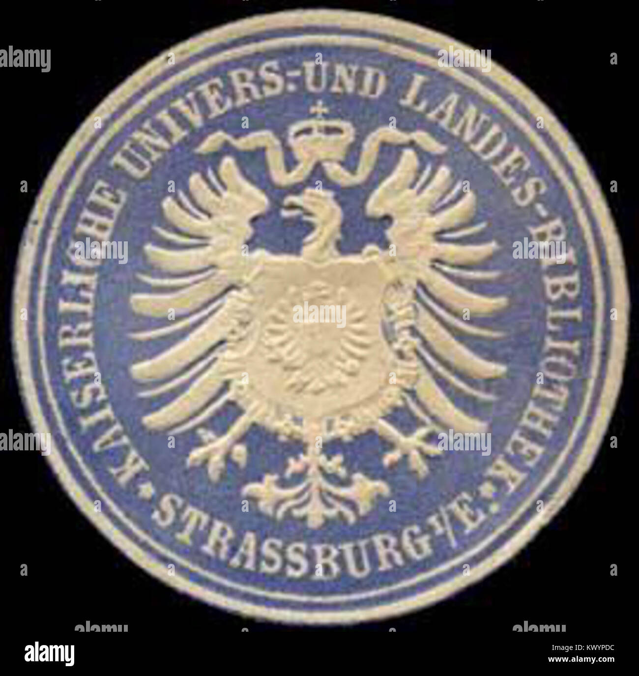 A seal from the Imperial University and State Library in Strasbourg ...