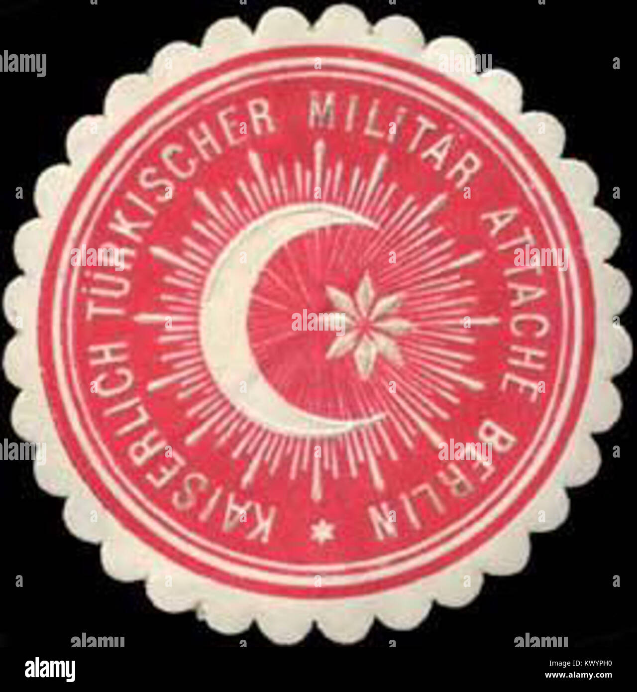 This image shows a seal mark from the Imperial Turkish Military Attaché ...