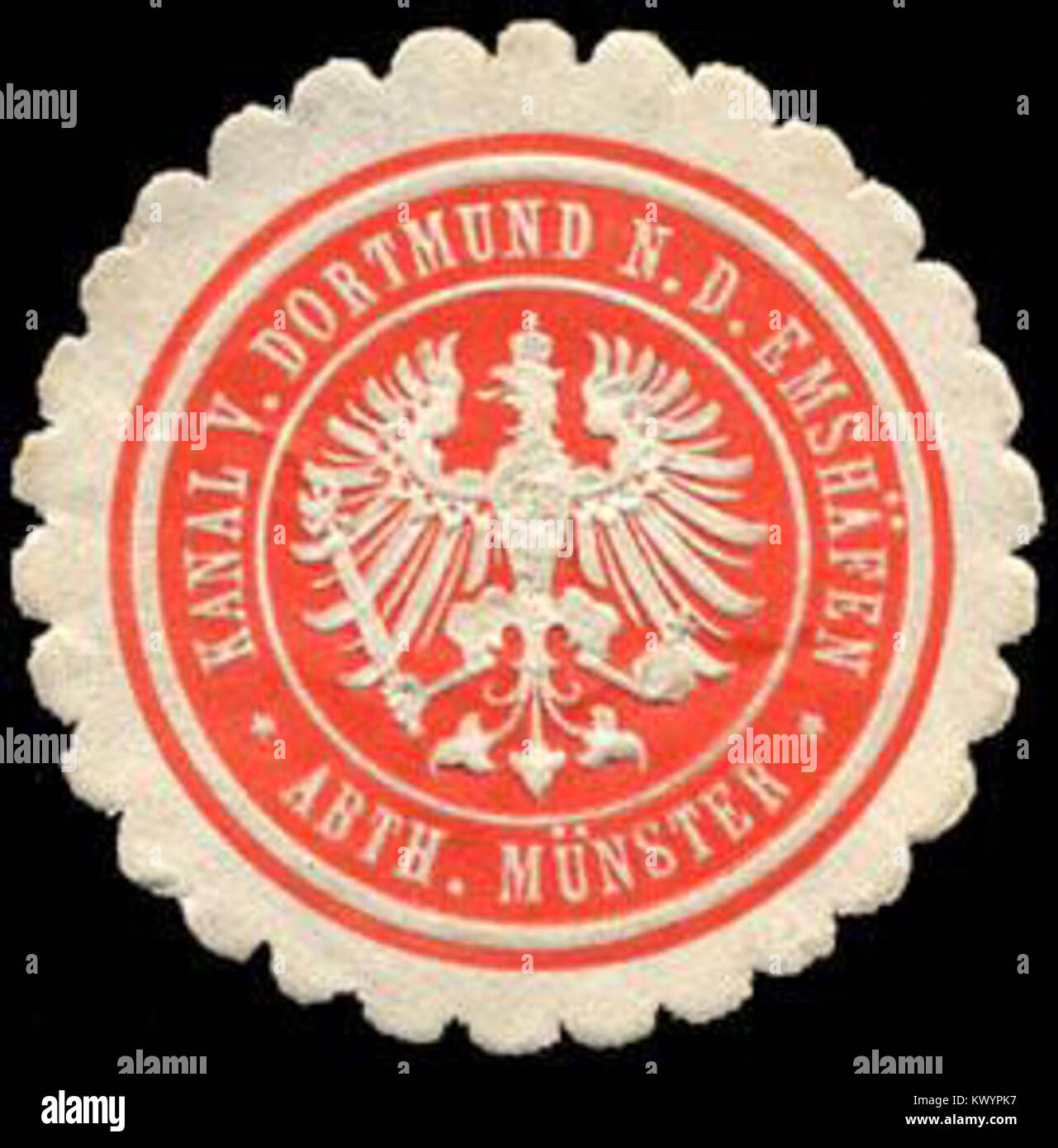 The seal mark for the Dortmund-Ems Canal, located in the Münster region ...