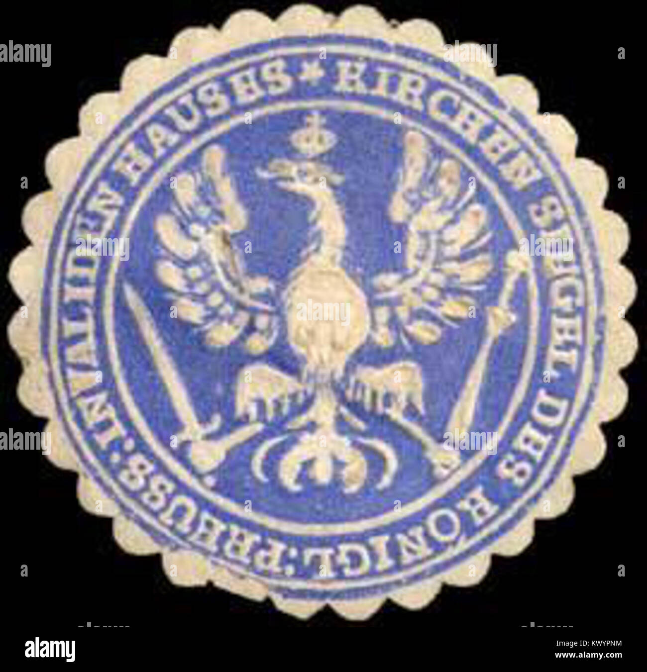 Seal of the Royal Prussian Invalids’ House Church, representing the ...