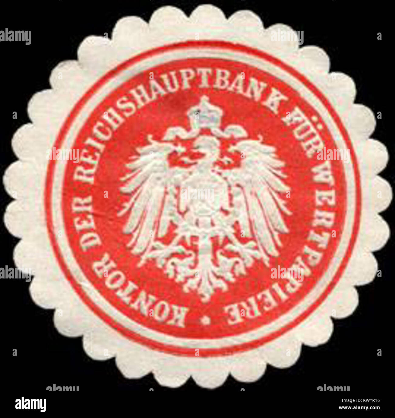 The Siegelmarke Kontor der Reichshauptbank is a stamp from the German ...