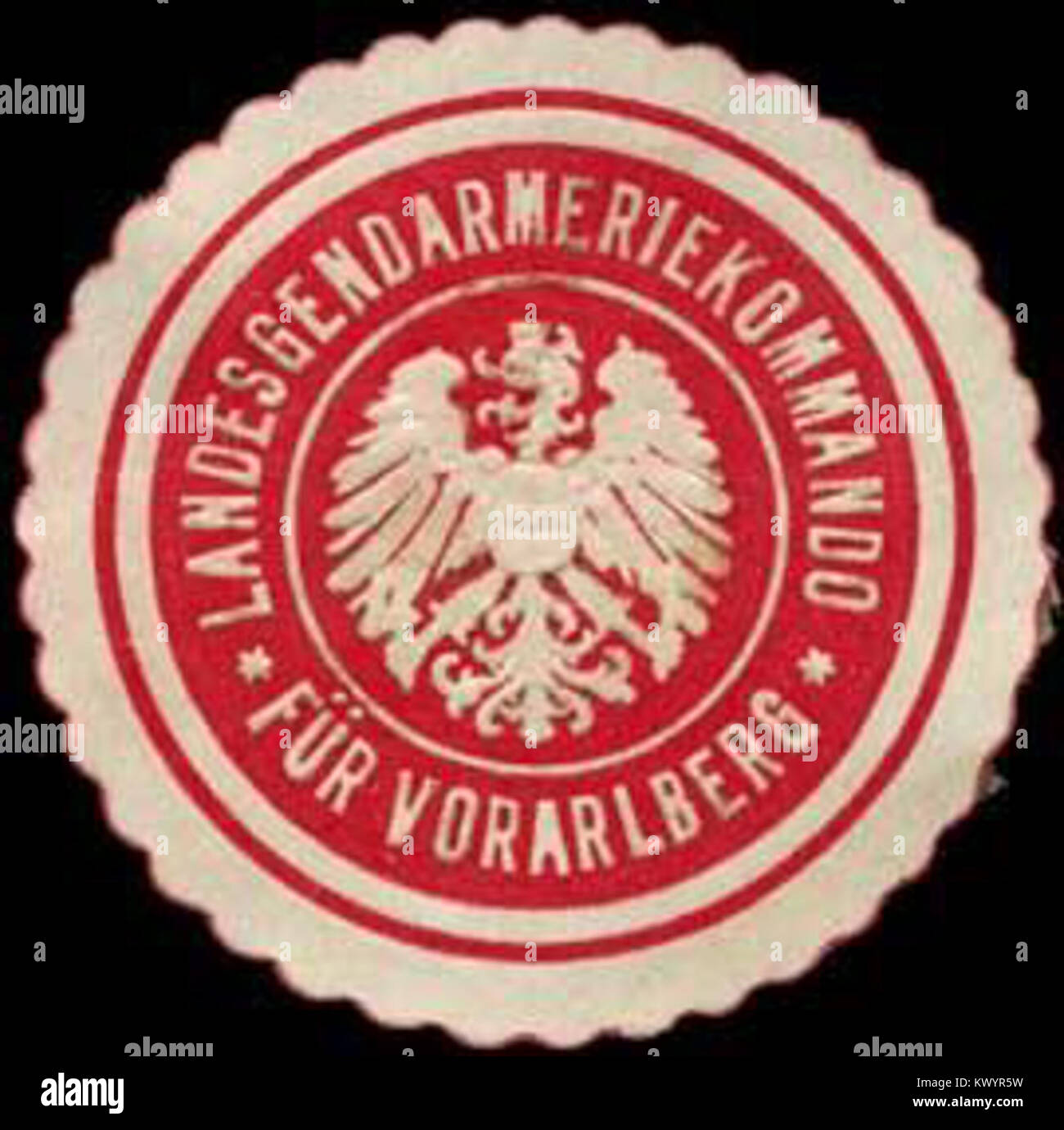 A paper sealing-stamp issued by the Landesgendarmeriekommando of ...