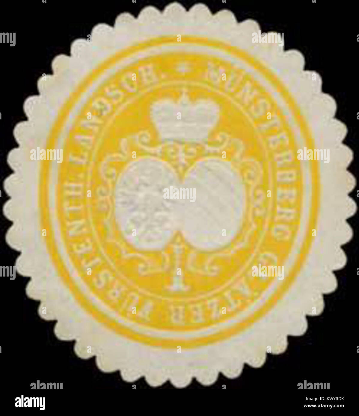 A historical paper seal representing the Münsterberg district in the ...