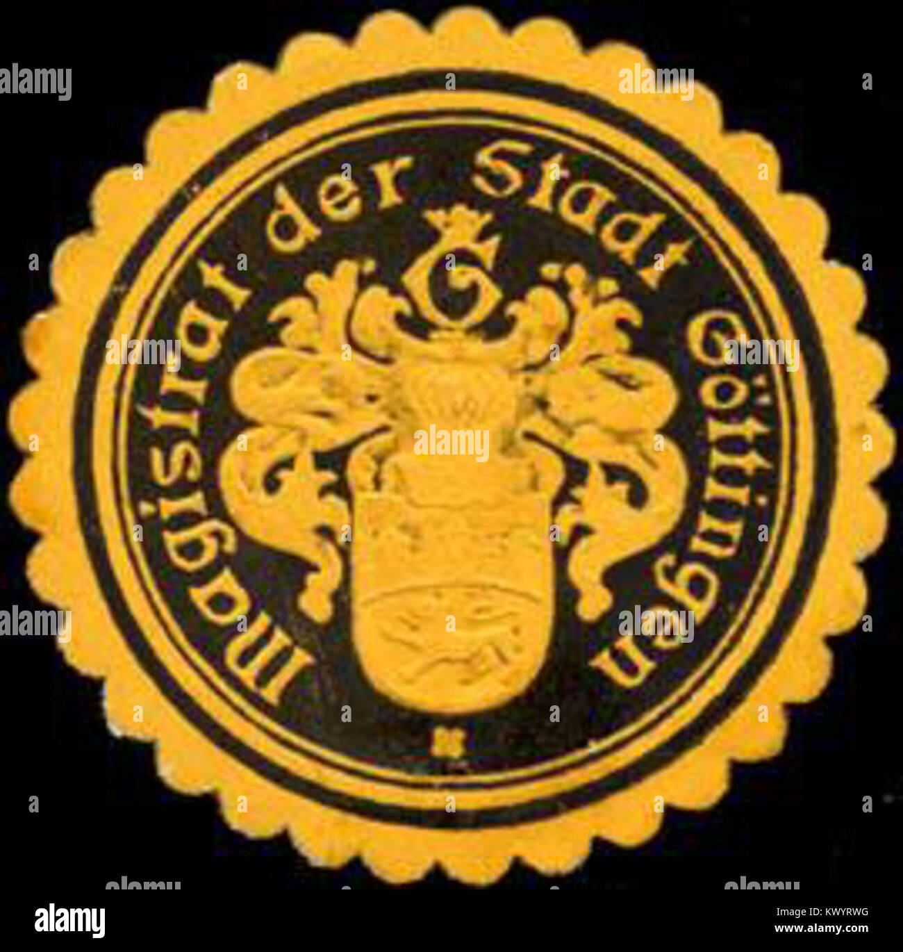 A seal of the Magistrate of the city of Göttingen, representing an ...