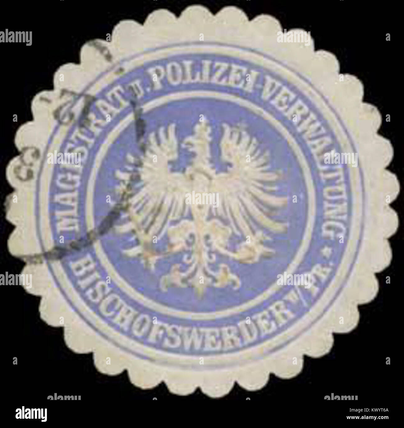 A paper sealing stamp from the Magistrate and Police Administration of ...