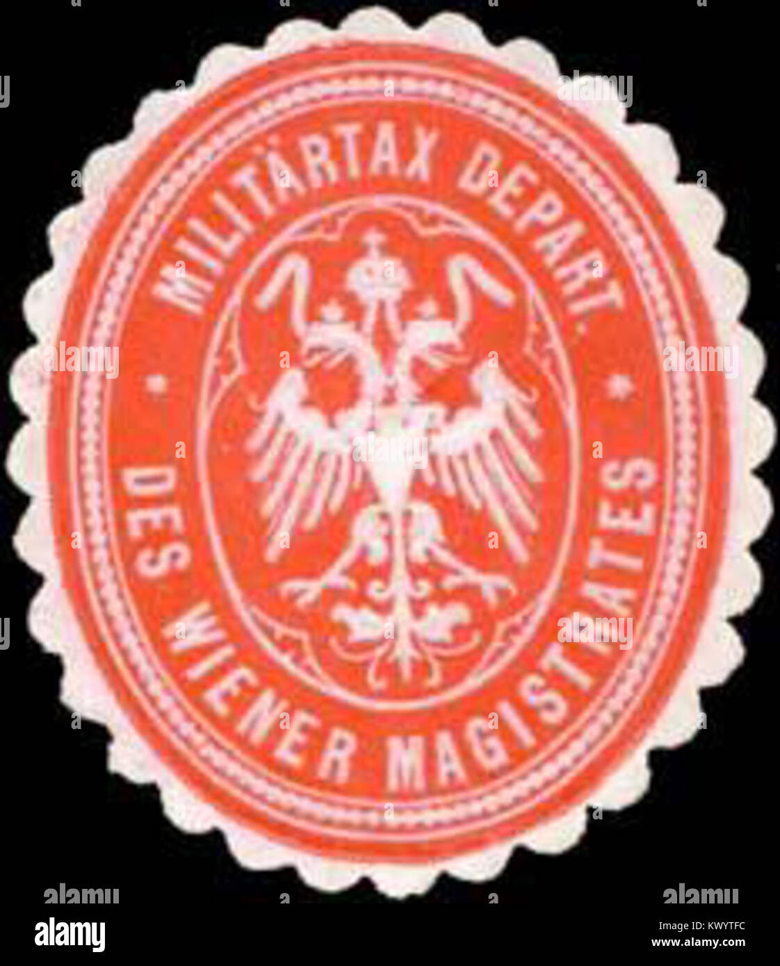 A military tax seal from the Wiener Magistrates Department, used during ...