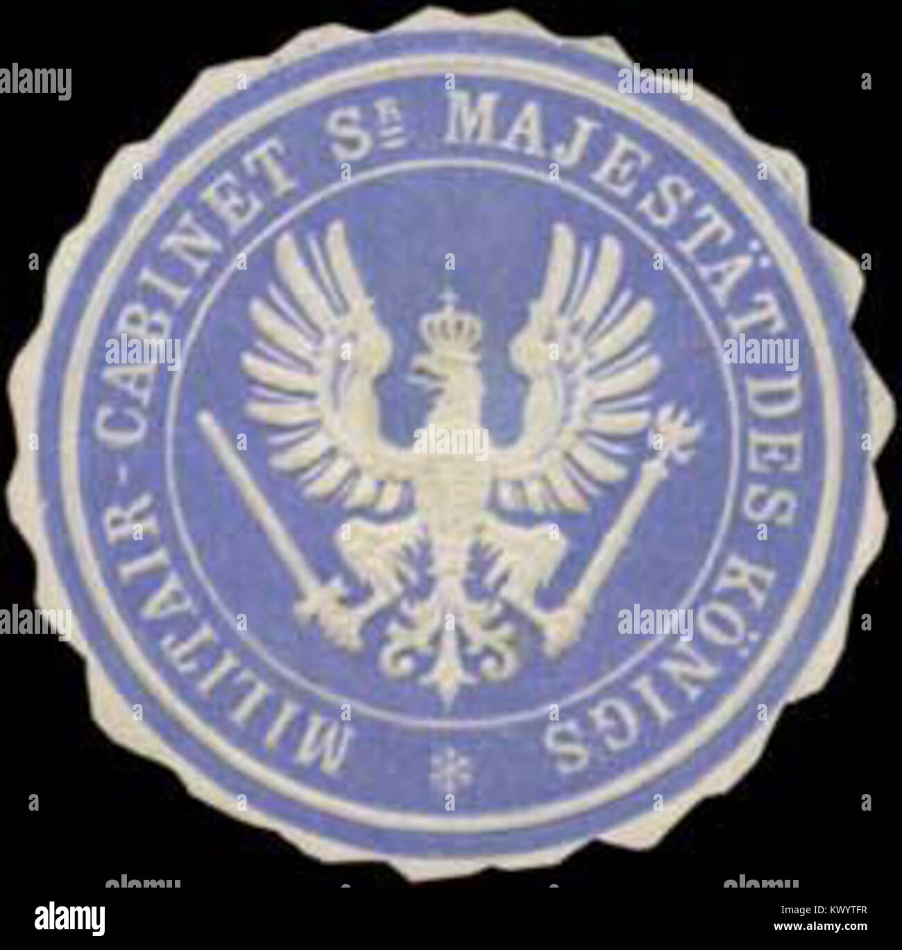 This seal comes from the Military Cabinet of His Majesty the King, used ...