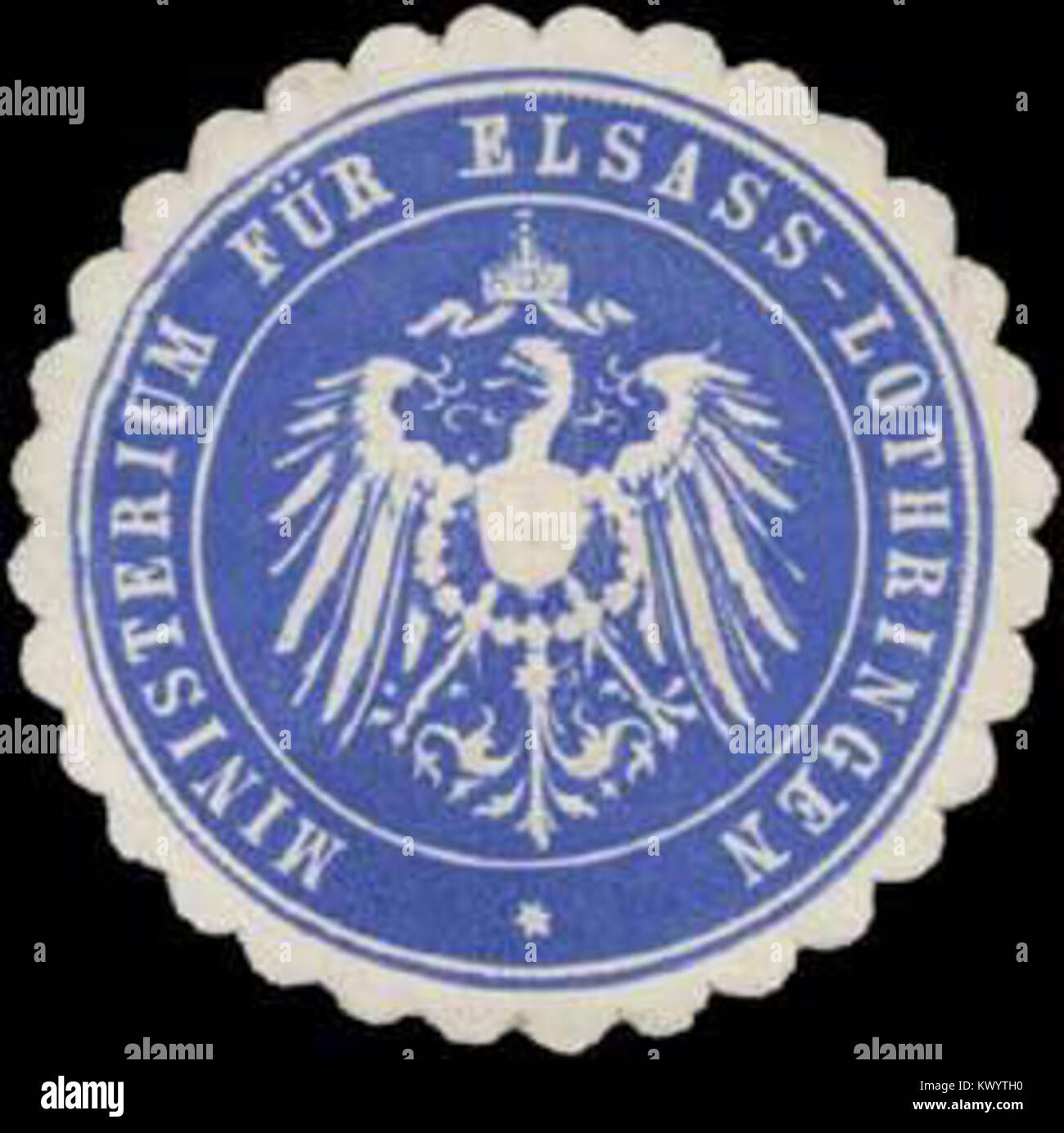 The Siegelmarke (seal) represents the Ministry of Alsace-Lorraine, a ...