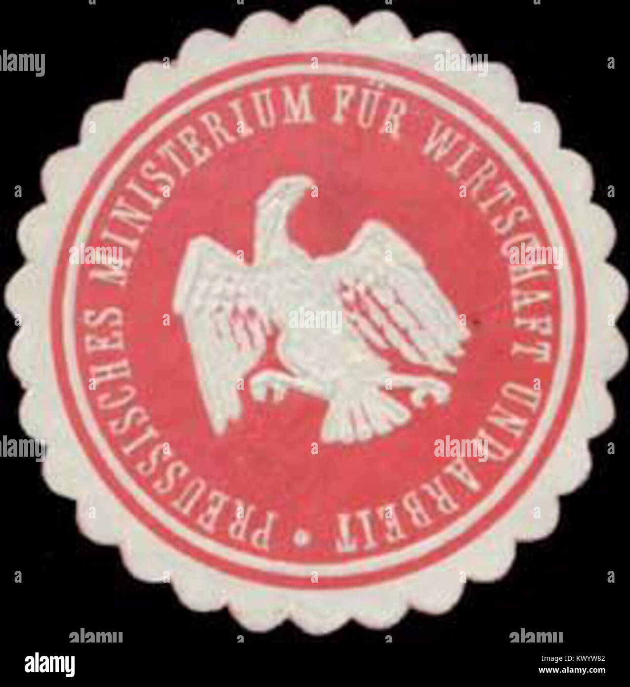 A seal from the Prussian Ministry of Economics and Labor, representing ...