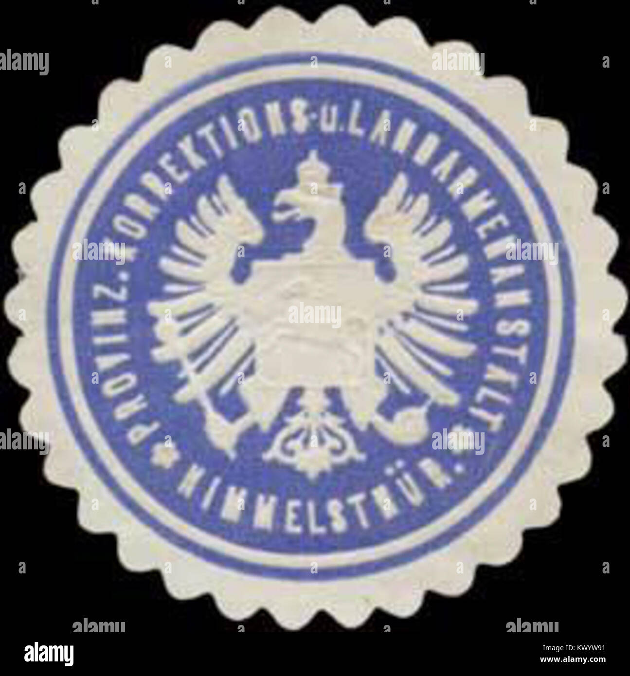 A historical seal mark from the correctional and poorhouse institution ...