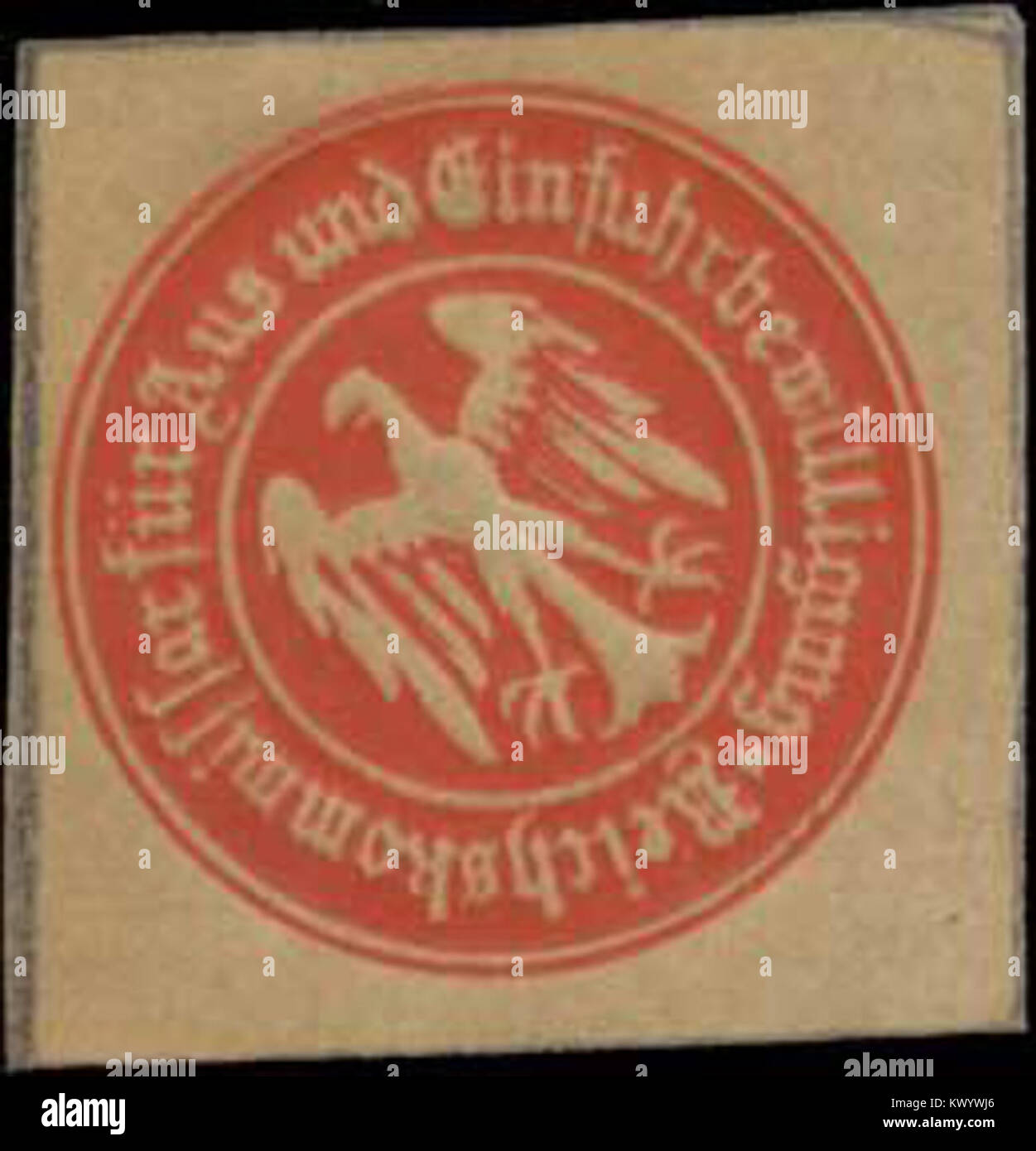 This seal represents the office of the Reichskommissar for import and ...