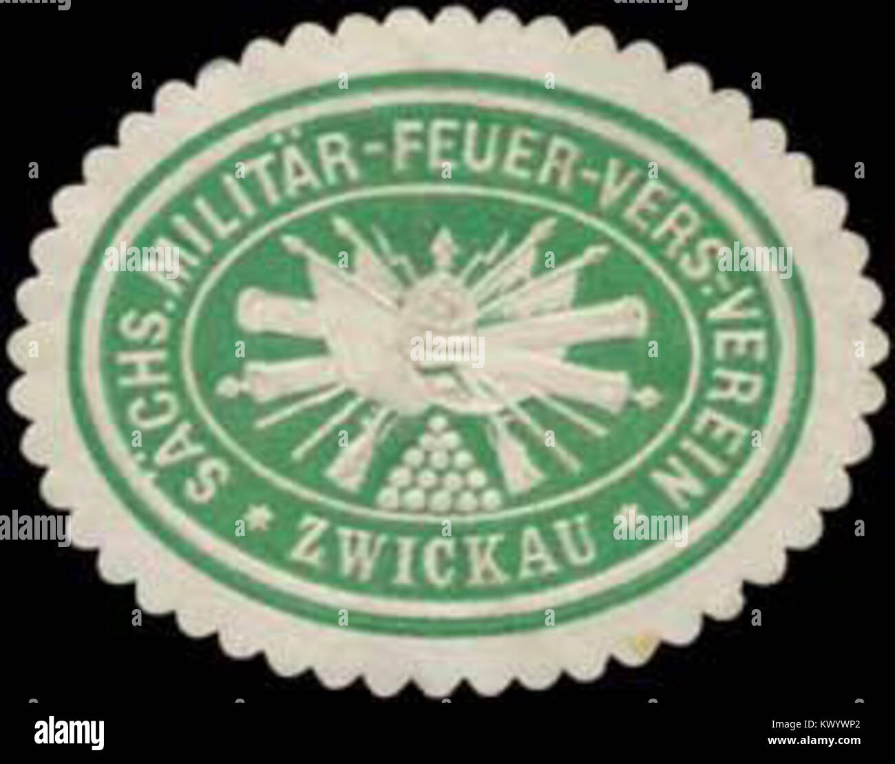 A seal mark from the Saxon Military Fire Insurance Association ...
