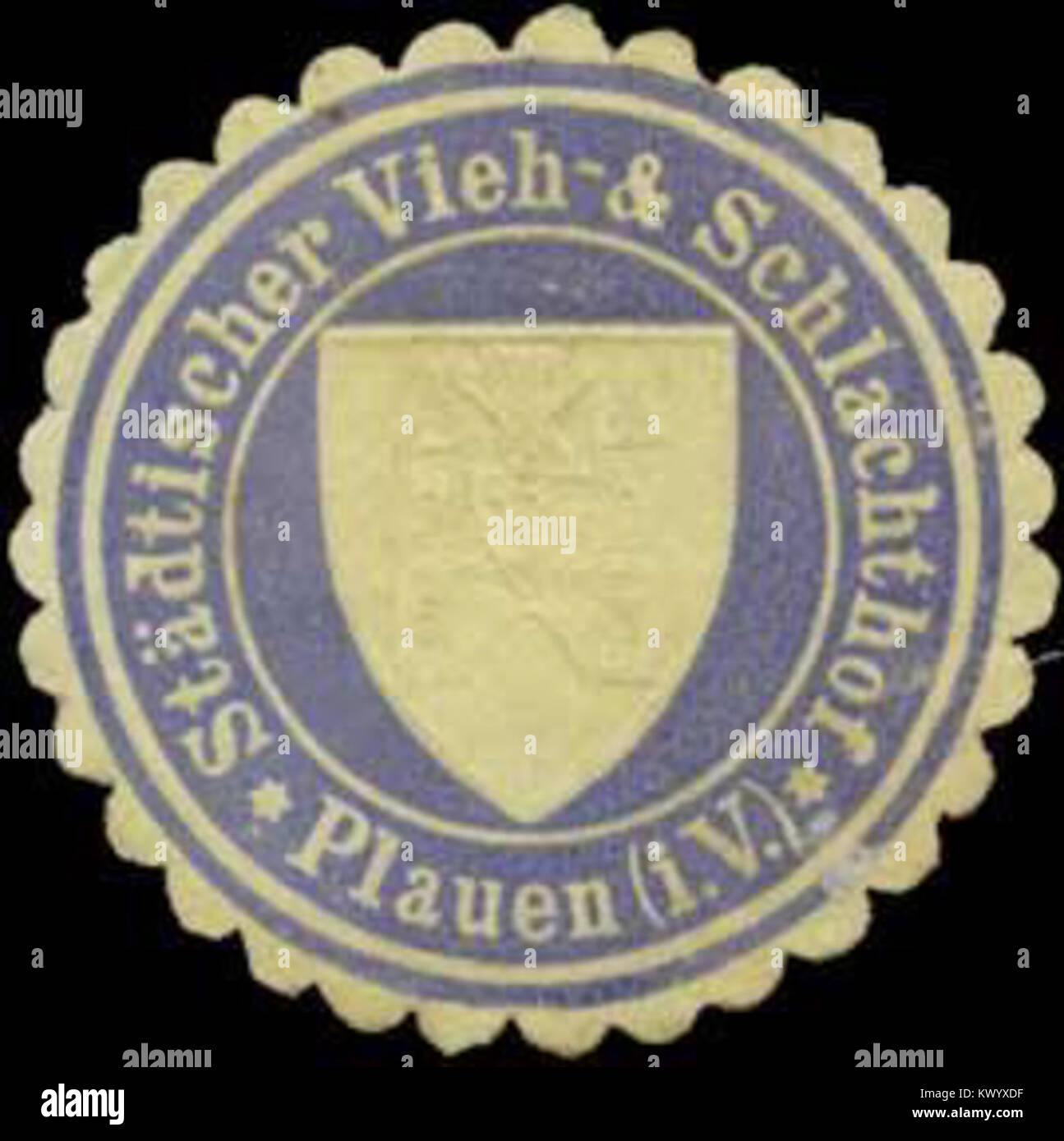 This seal mark represents the municipal cattle and slaughterhouse ...