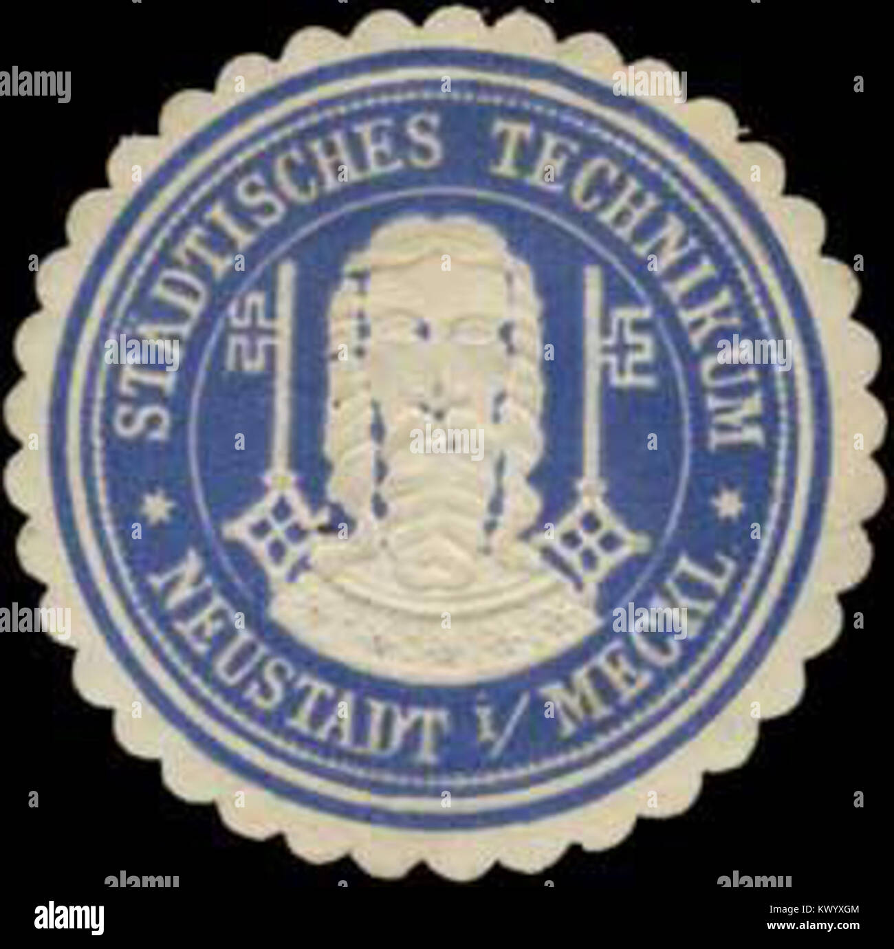 A seal mark from the Städtisches Technikum in Neustadt-Mecklenburg ...