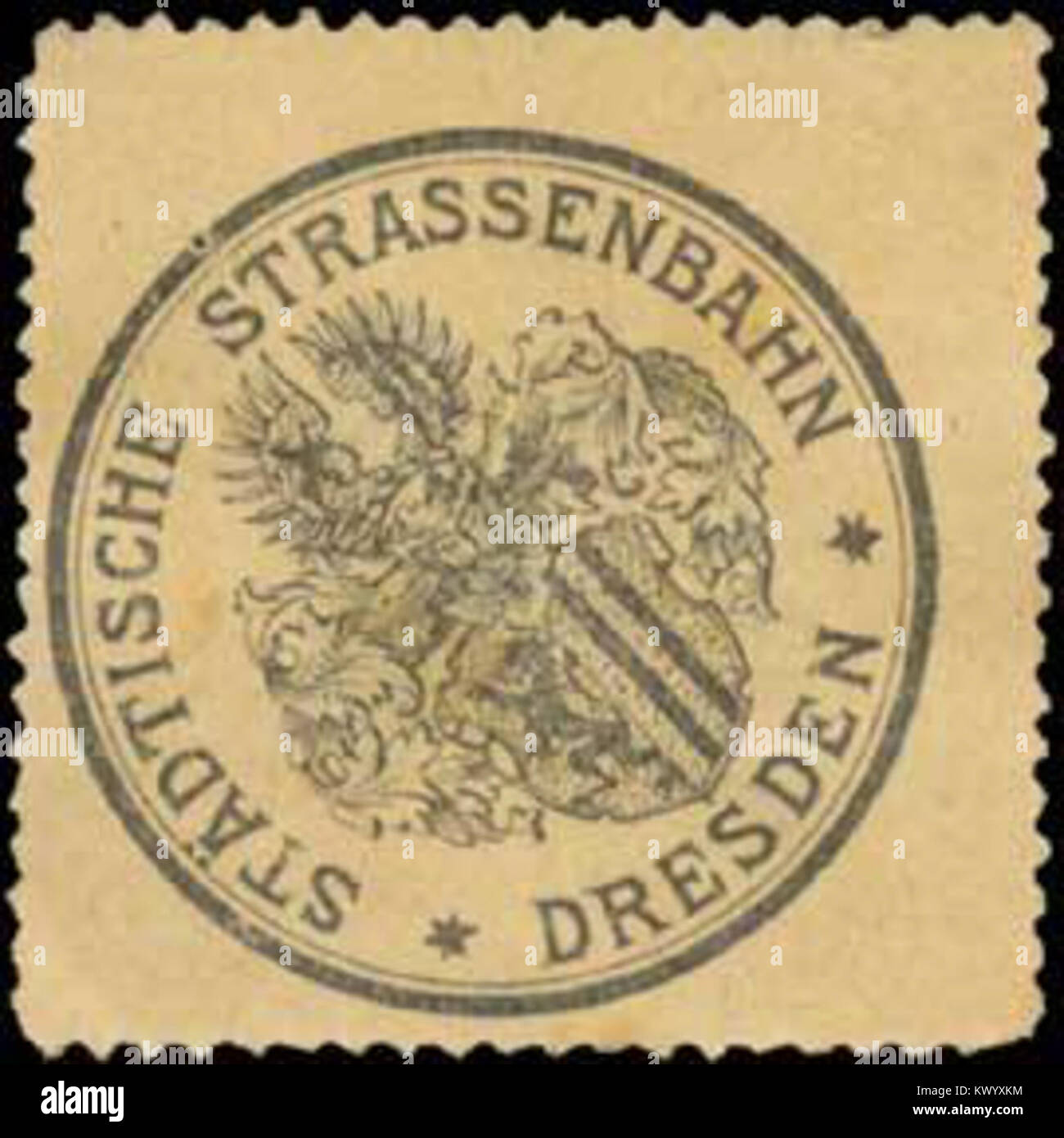 This image shows a stamp from the Städtische Straßenbahn (municipal ...
