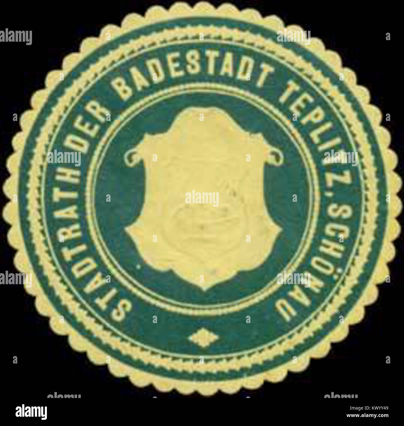 A seal from the Stadtrath (City Council) of the spa town of Teplitz ...