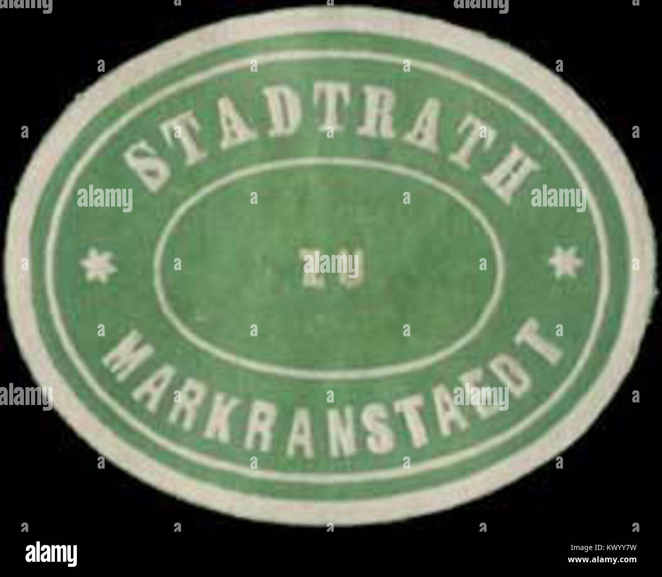 Seal of the city council (Stadtrath) of Markranstädt, Germany, used for ...