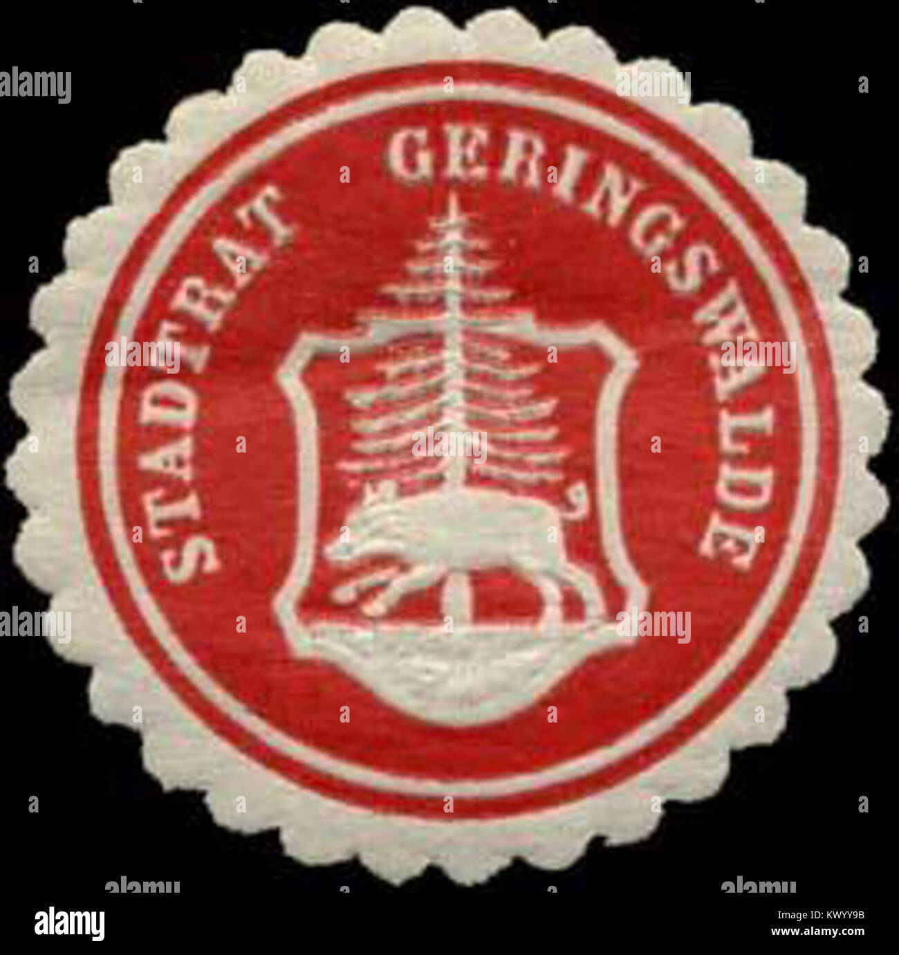 Siegelmarke Stadtrat Geringswalde (schwein) W0314579 Stock Photo - Alamy