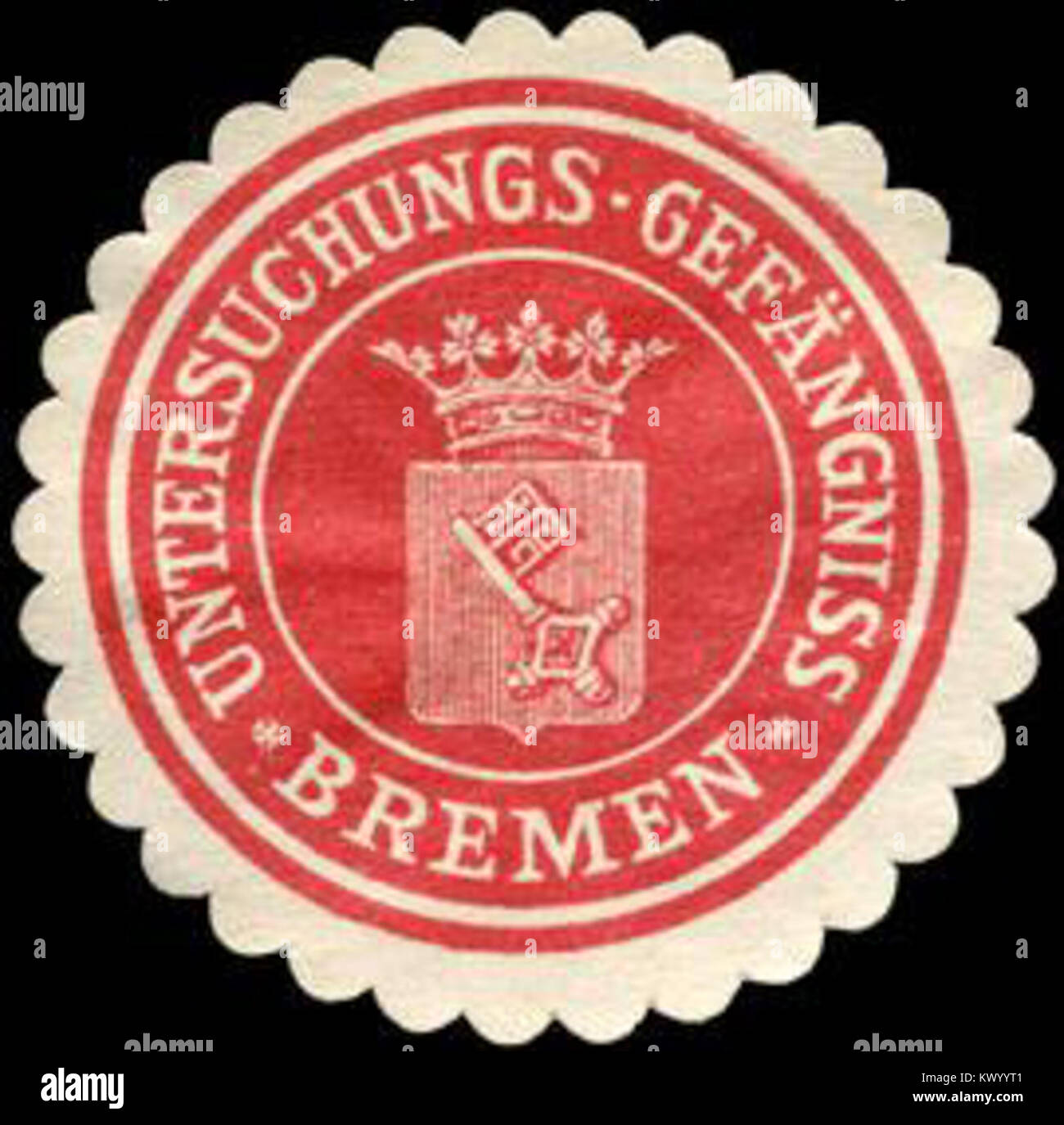 A seal used by a Bremen prison for investigations, highlighting the ...