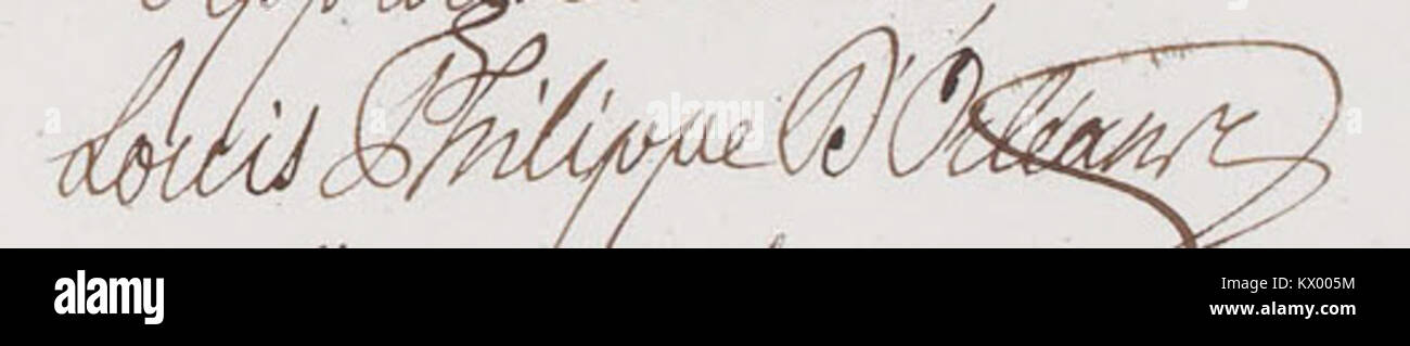 A document featuring the signature of Louis Philippe, the Duke of ...