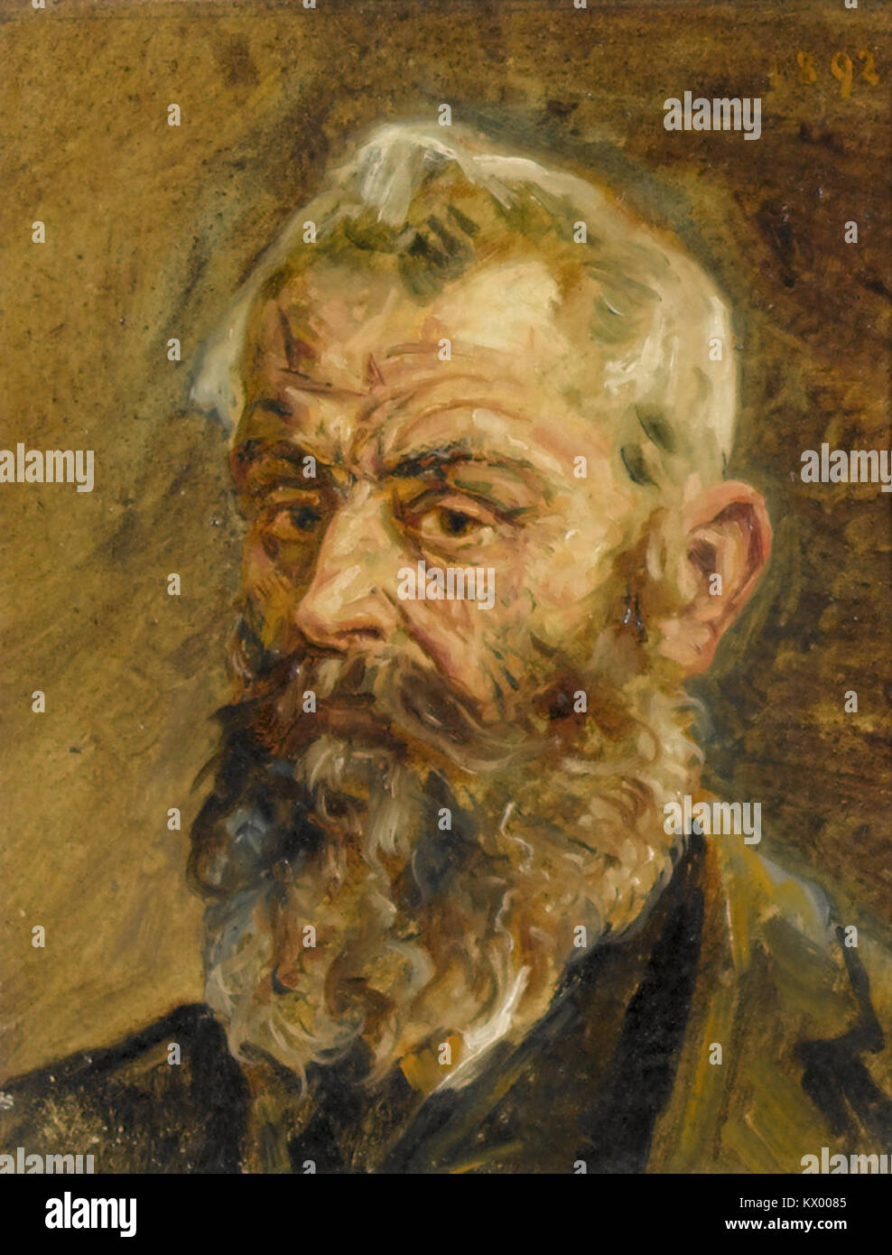 The portrait by Sigismund Righini depicts an elderly man with a beard ...