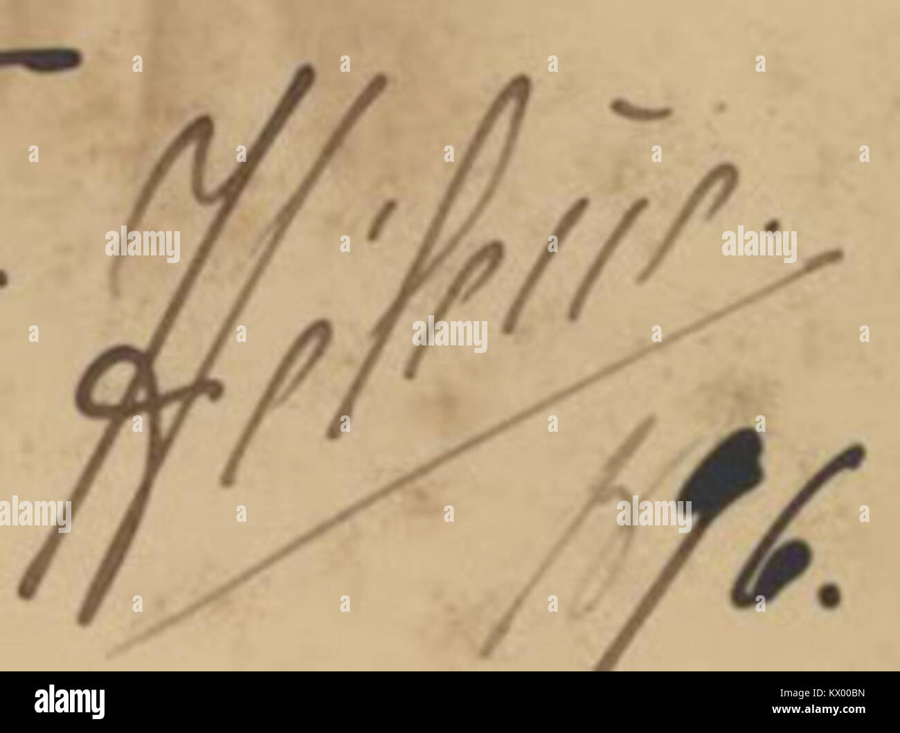 Signature of Princess Hélène of Orléans, in 1896 as HRH The Duchess of ...