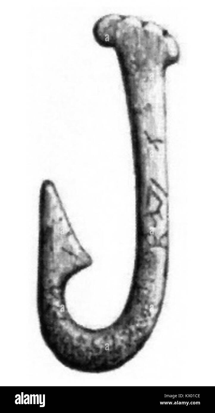 This image shows a flint or bone tool from the Stone Age, discovered in ...