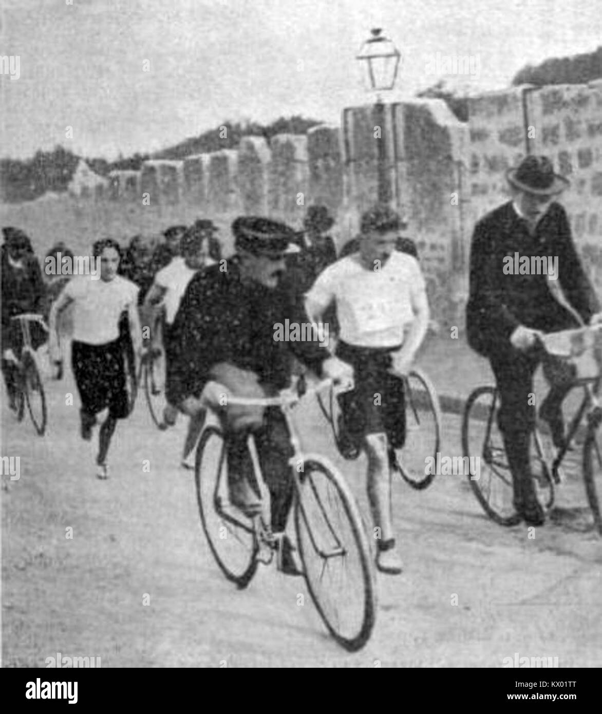 Michel Théato, winner of the 1901 Paris Marathon, captured in a ...